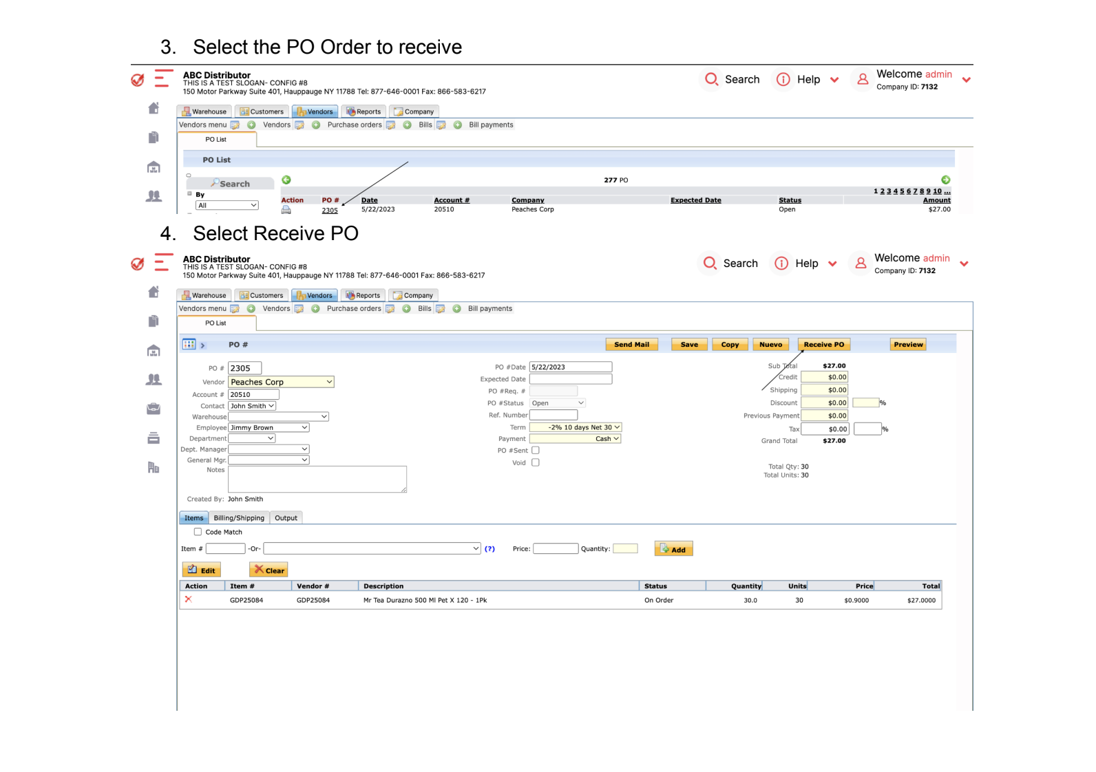 How to receive a Purchase Order – OIS Support